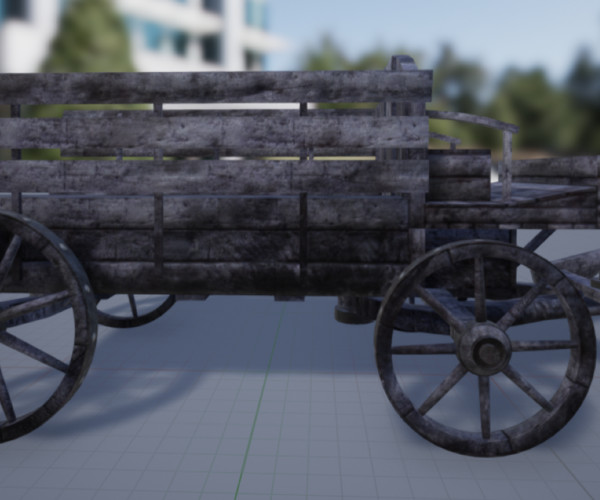 ArtStation - Medieval Horse Cart - Carriage Low-poly 3D model | Game Assets