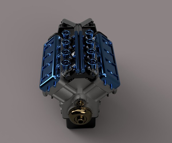 ArtStation - V8 Biturbo Engine 3D model | Resources