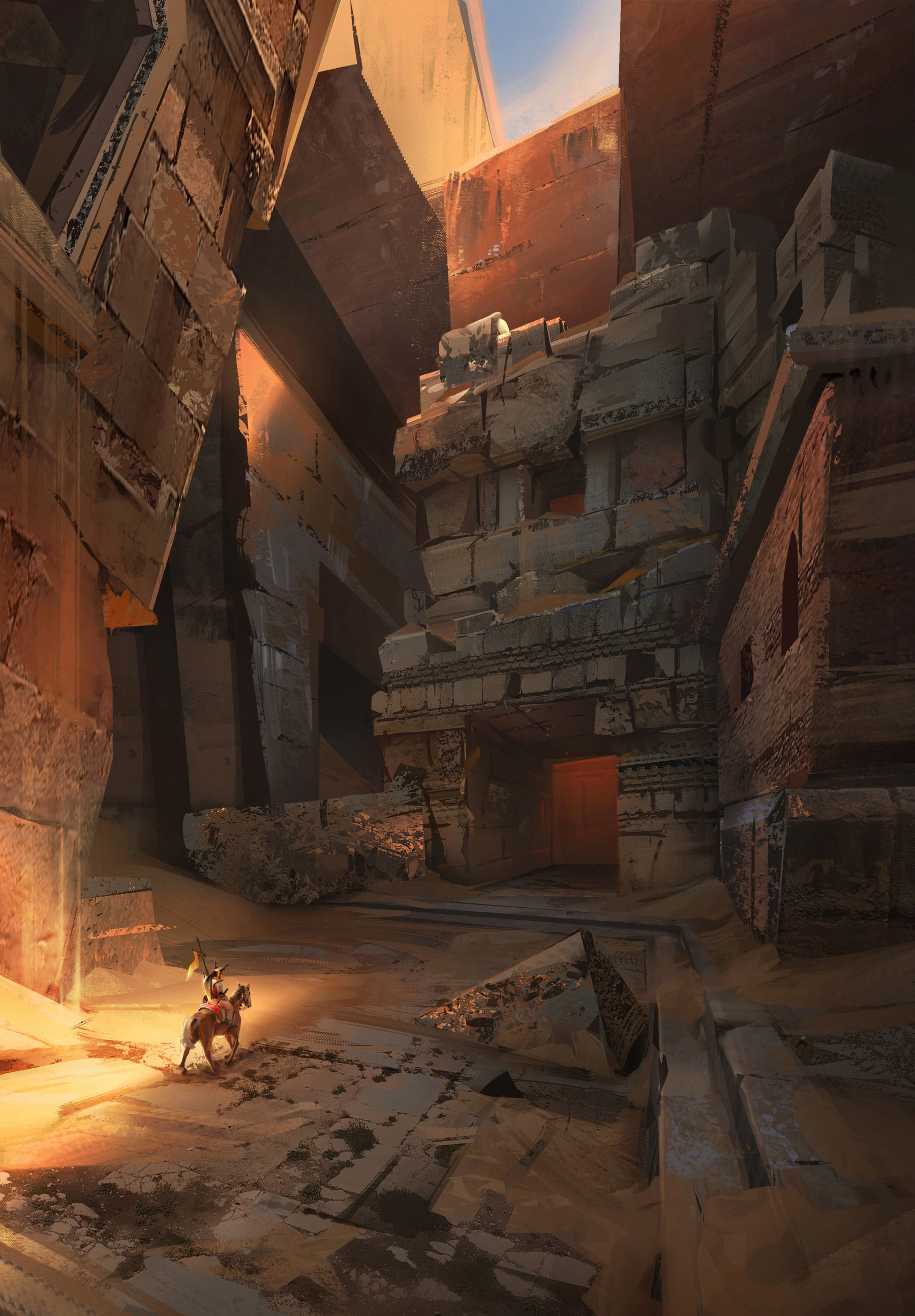 ArtStation - "Sand Temple" Illustration / Full video process + Brushes ...