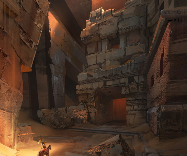 ArtStation - "Sand Temple" Illustration / Full video process + Brushes ...
