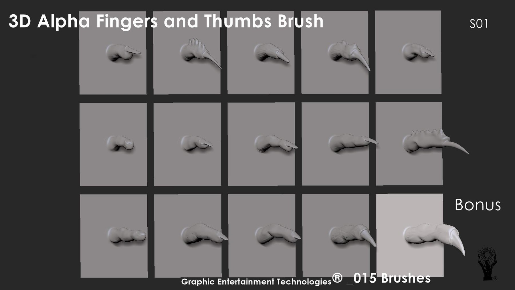 ArtStation - 3D Alpha Fingers and Thumbs Brush for ZBrush | Brushes