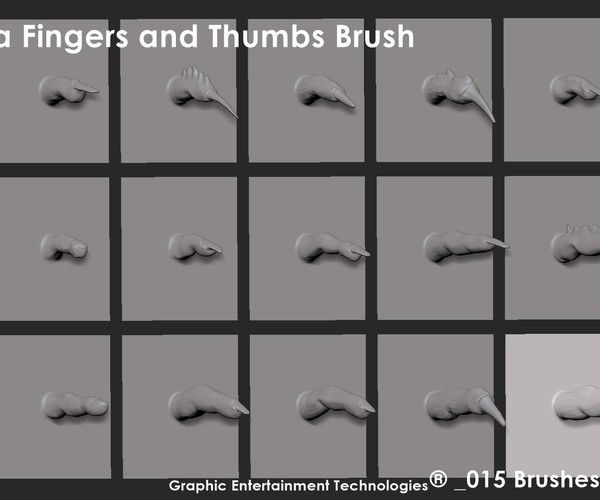 ArtStation - 3D Alpha Fingers and Thumbs Brush for ZBrush | Brushes