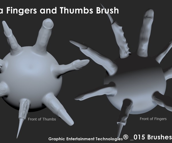 ArtStation - 3D Alpha Fingers and Thumbs Brush for ZBrush | Brushes