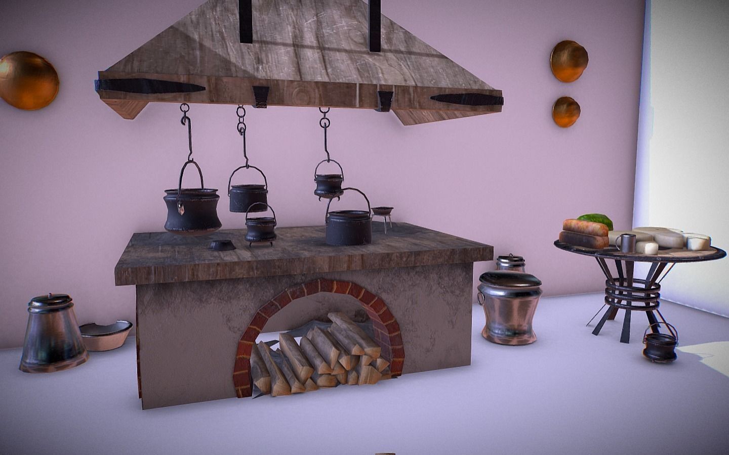 ArtStation - Medieval Kitchen Low Poly AR VR Asset Pack | Game Assets
