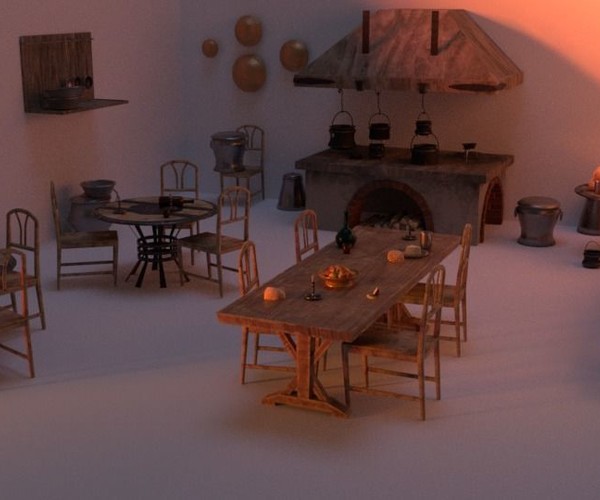 ArtStation - Medieval Kitchen Low Poly AR VR Asset Pack | Game Assets