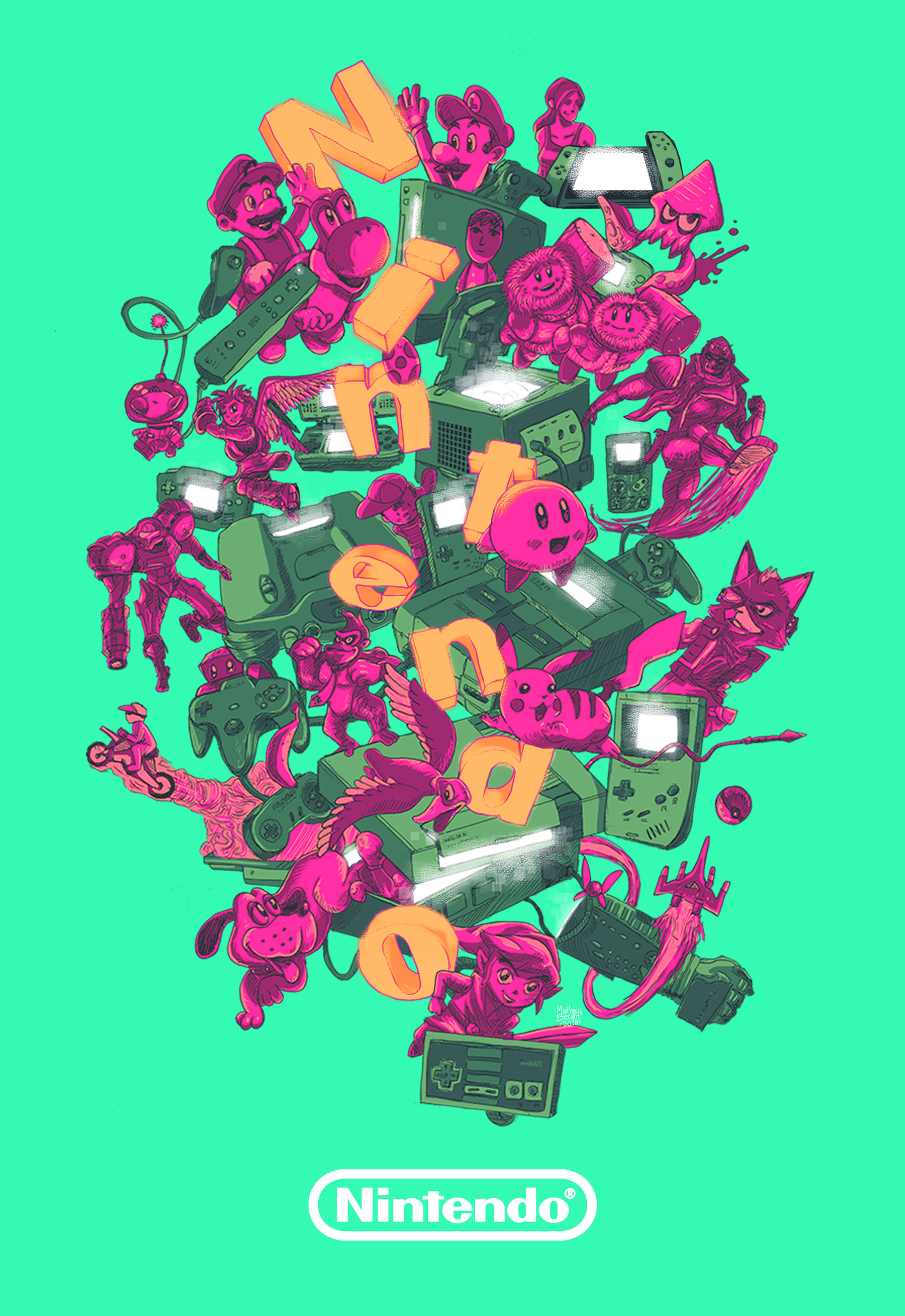 ArtStation - NINTENDO FANART POSTER (VARIANT) | Artworks