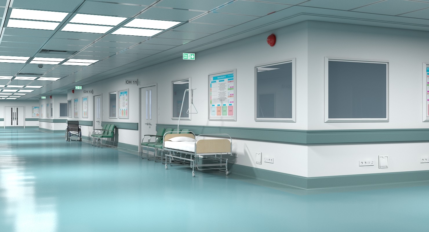 ArtStation - 3D model Hospital Hallway 1 Modular | Game Assets