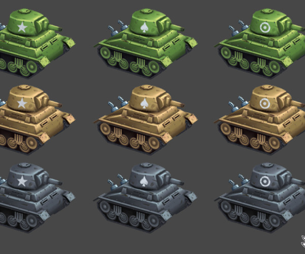 ArtStation - Cartoon WW2 Tank | Game Assets