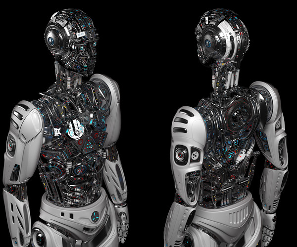 ArtStation - Futuristic Robot Man RIGGED (3ds MAX 2016 and OBJ) | Resources