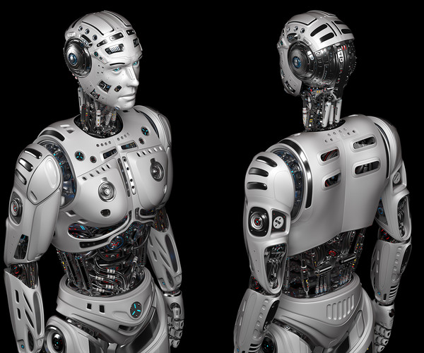 ArtStation - Futuristic Robot Man RIGGED (3ds MAX 2016 and OBJ) | Resources