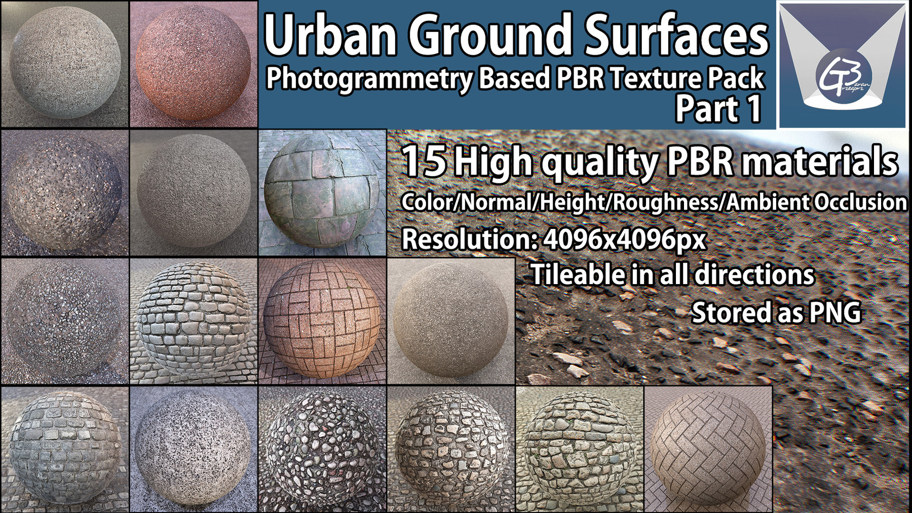ArtStation - Urban Ground Surfaces 01 - Photogrammetry based PBR ...