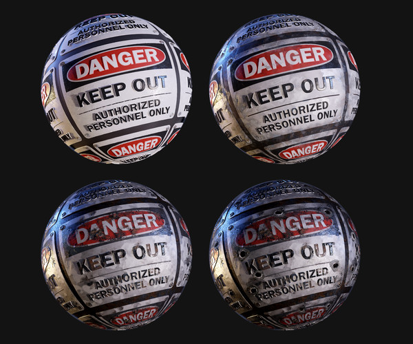 ArtStation - Danger Sign Seamless PBR Texture Pack 01 | Game Assets