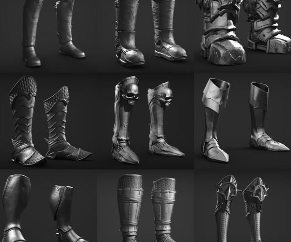 ArtStation - Set of Armored Footwear | Resources