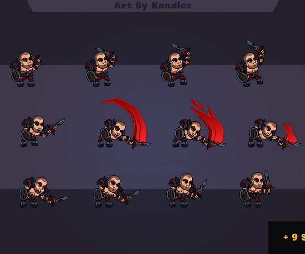 ArtStation - 2D Fantasy Human Warrior | Game Assets