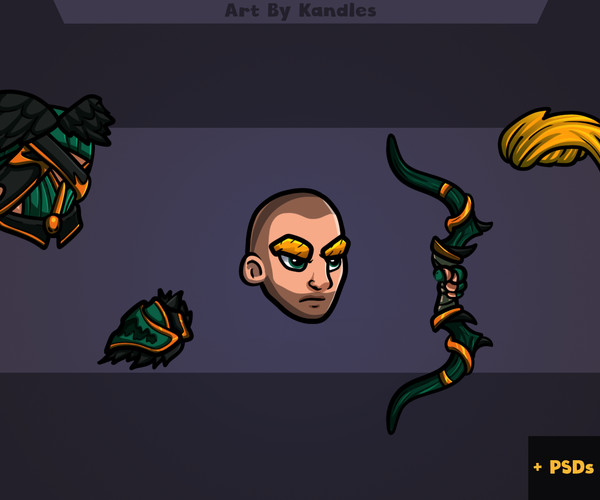 ArtStation - 2D Fantasy Human Hunter | Game Assets