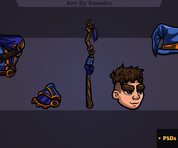 ArtStation - 2D Fantasy Human Mage | Game Assets