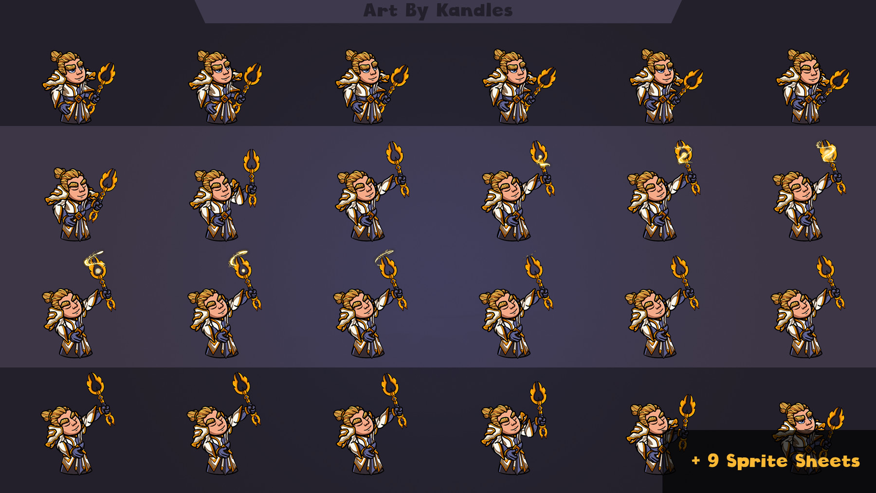 ArtStation - 2D Fantasy Human Priest | Game Assets