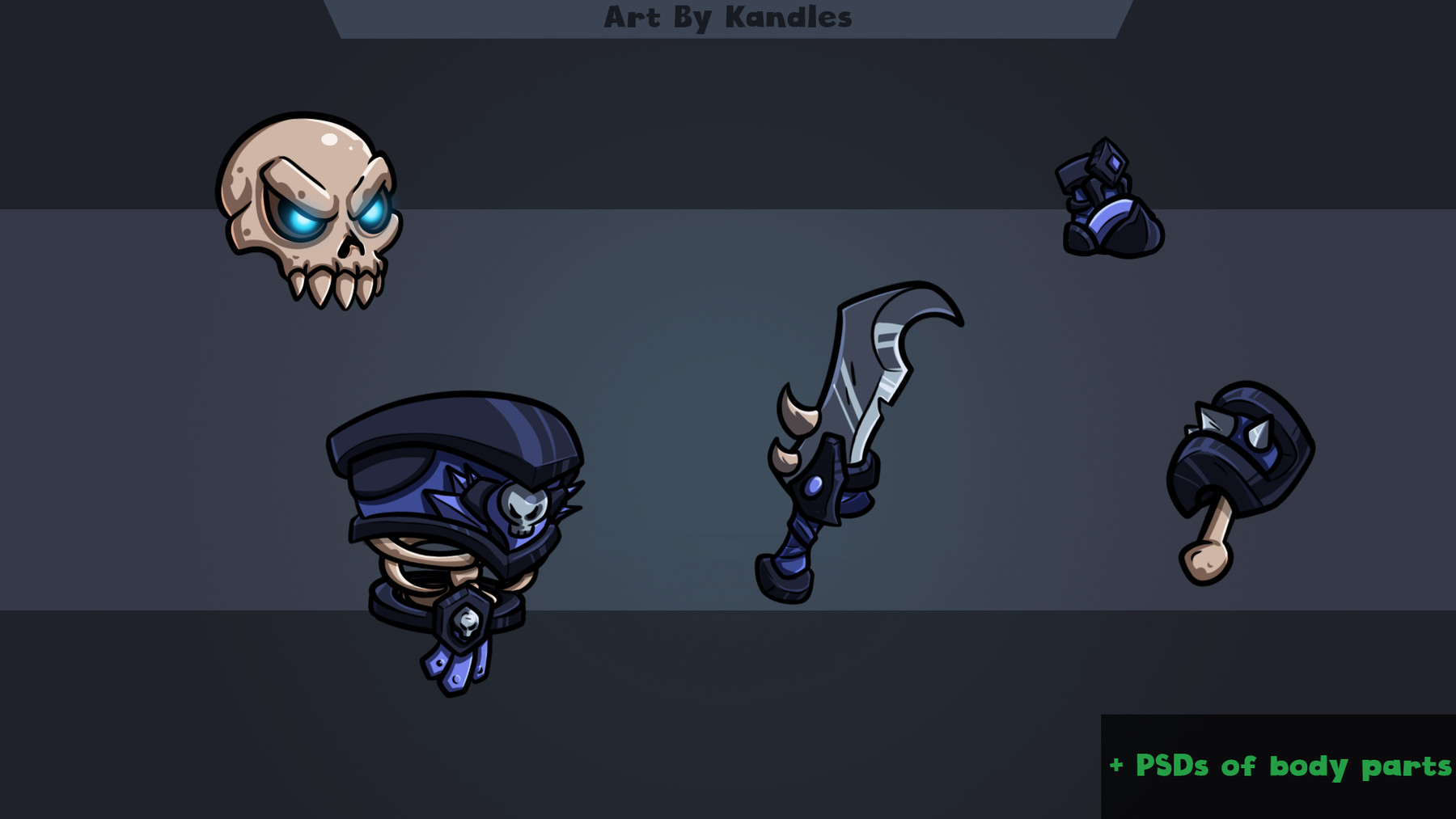 ArtStation - 2D Fantasy Skeleton Death Knight | Game Assets