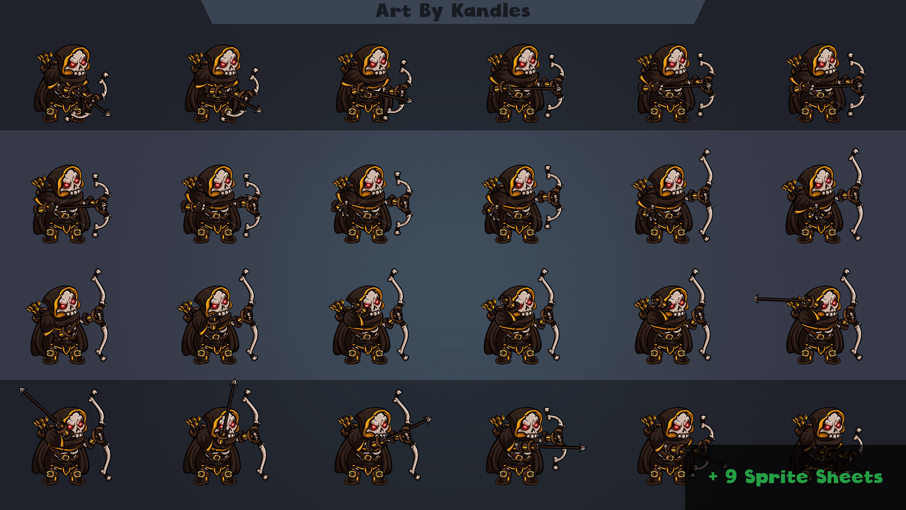 ArtStation - 2D Fantasy Skeleton Archer | Game Assets