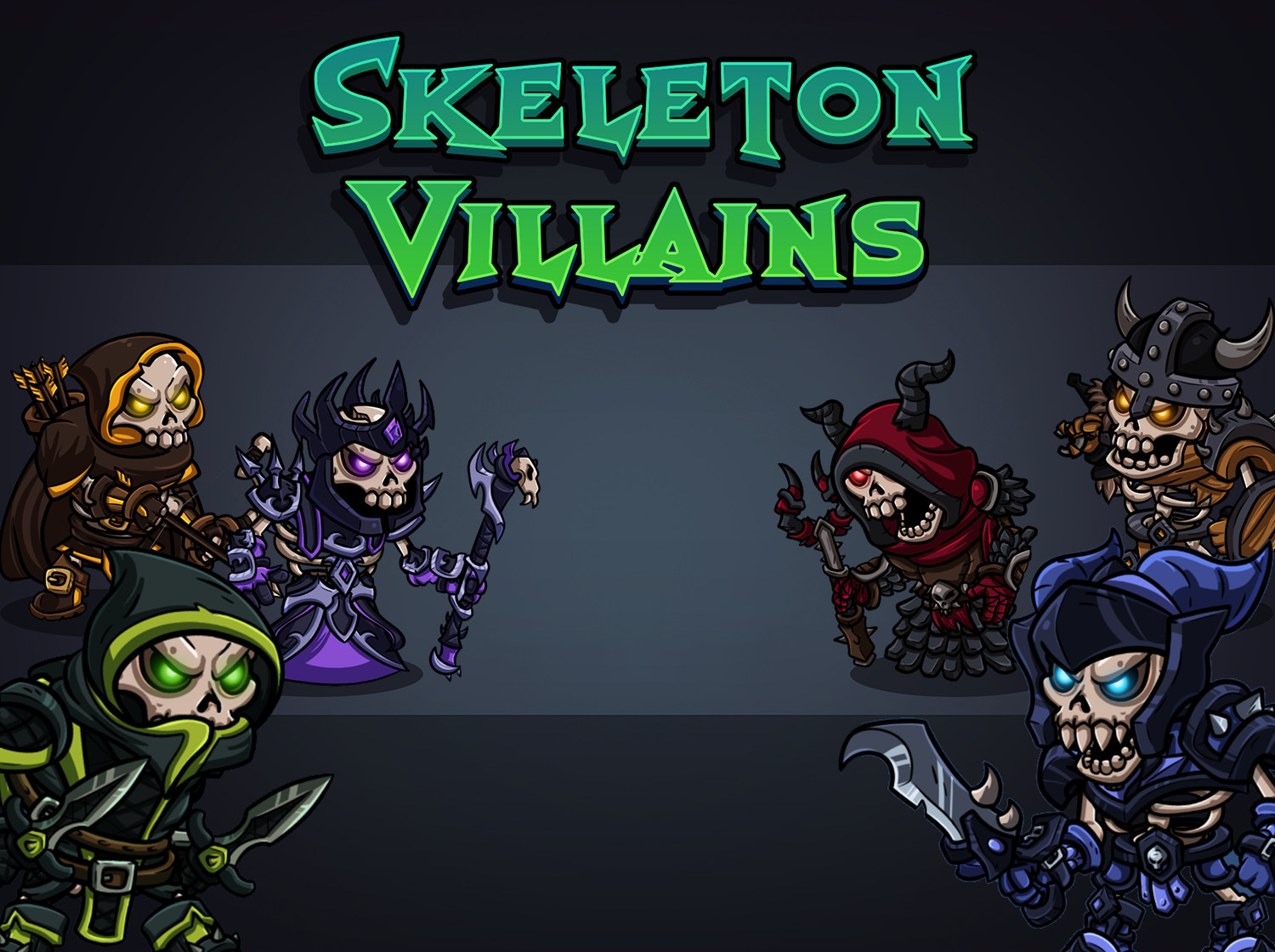 ArtStation - 2D Fantasy Skeleton Villains | Game Assets