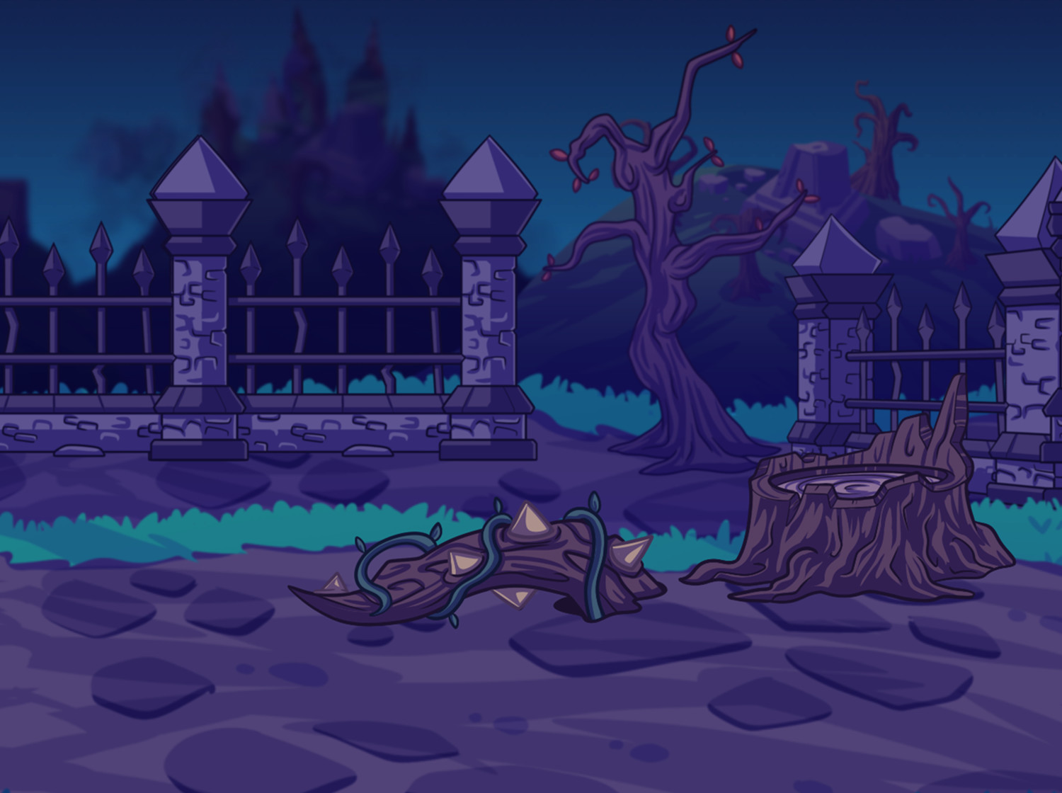 ArtStation - 2D Fantasy Skeleton Graveyard Background | Game Assets