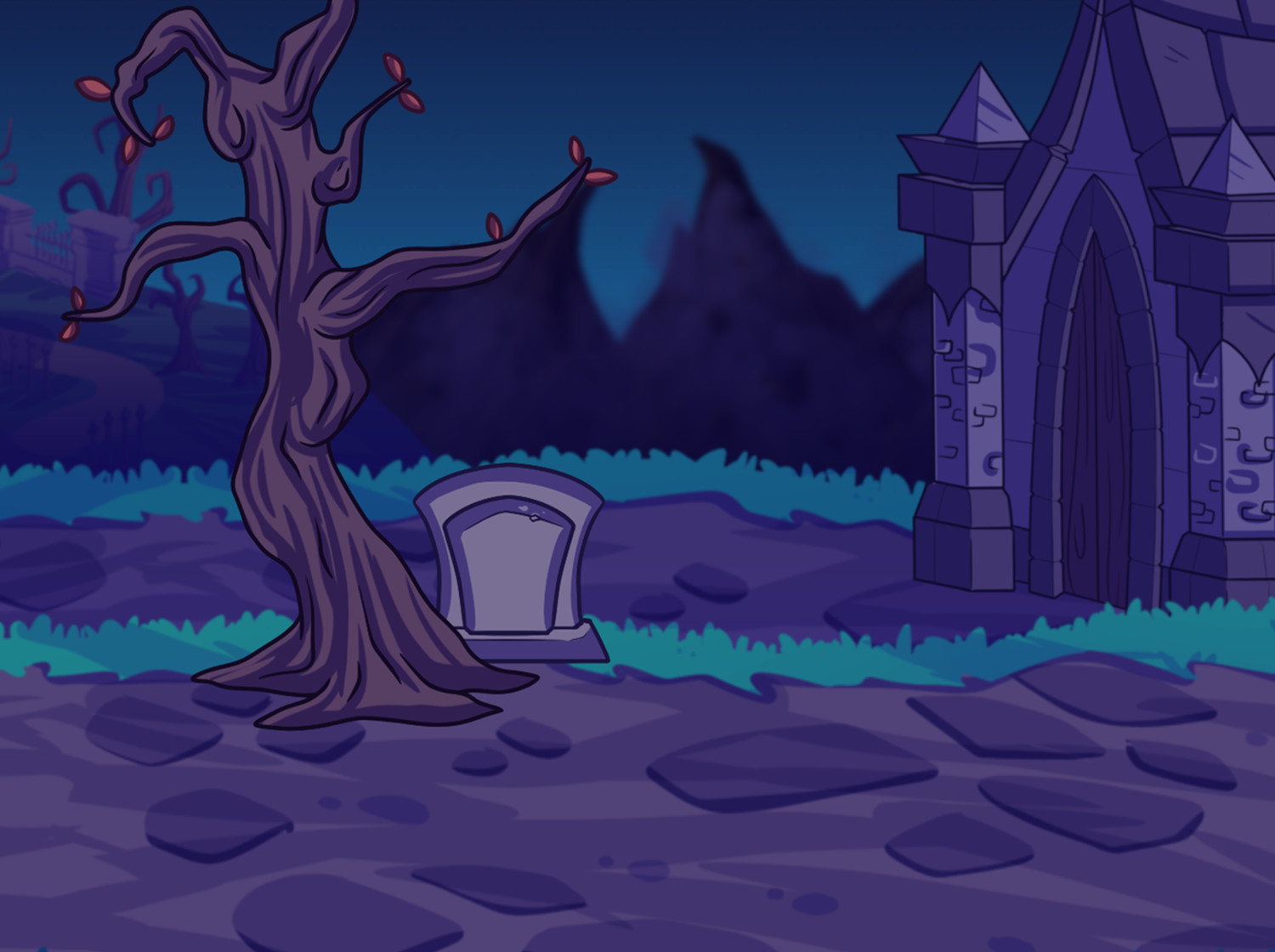 ArtStation - 2D Fantasy Skeleton Graveyard Background | Game Assets