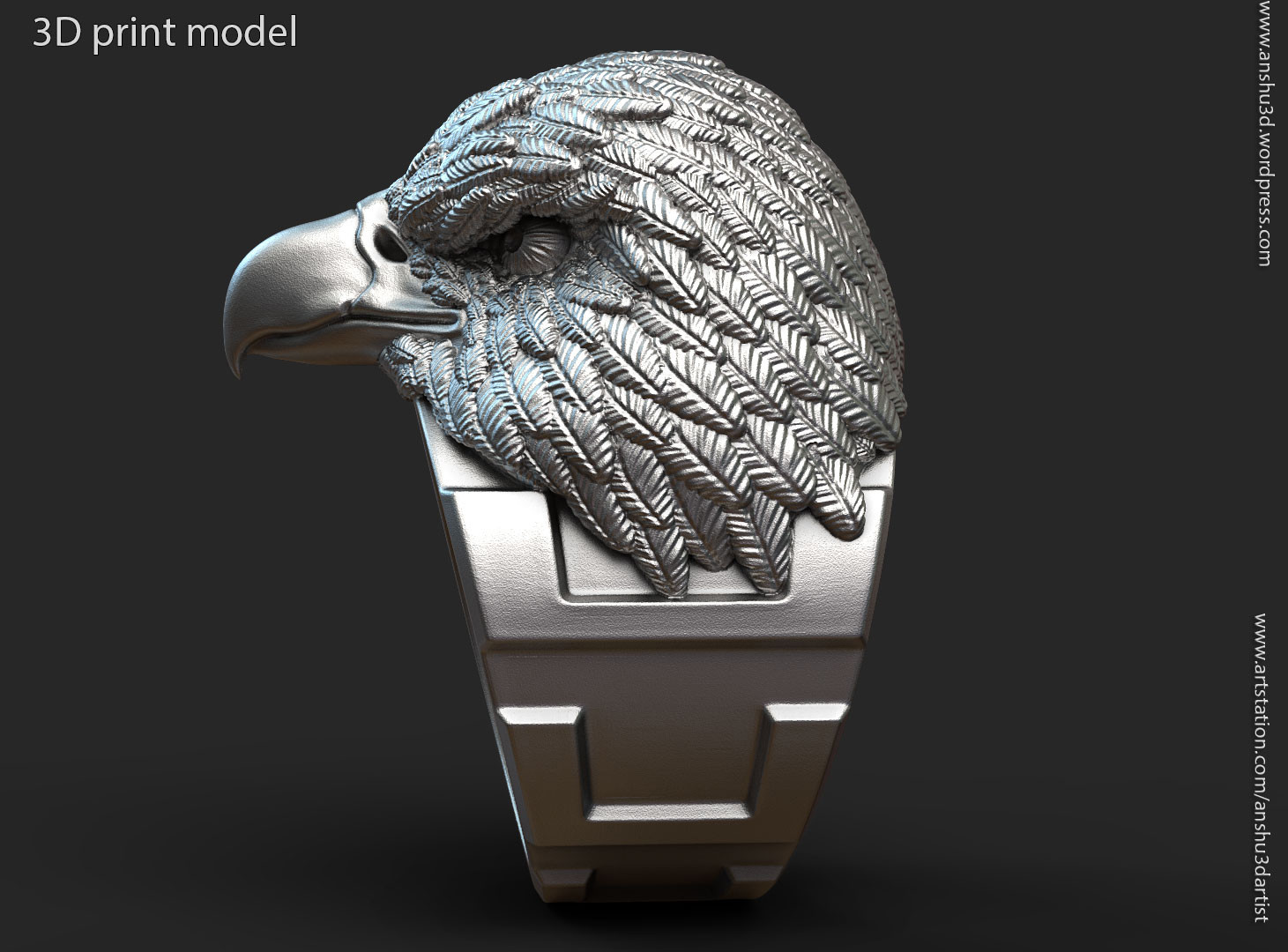 ArtStation - Eagle vol1 ring 3D print model | Resources