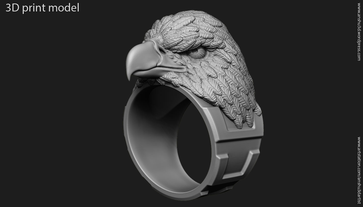 ArtStation - Eagle vol1 ring 3D print model | Resources
