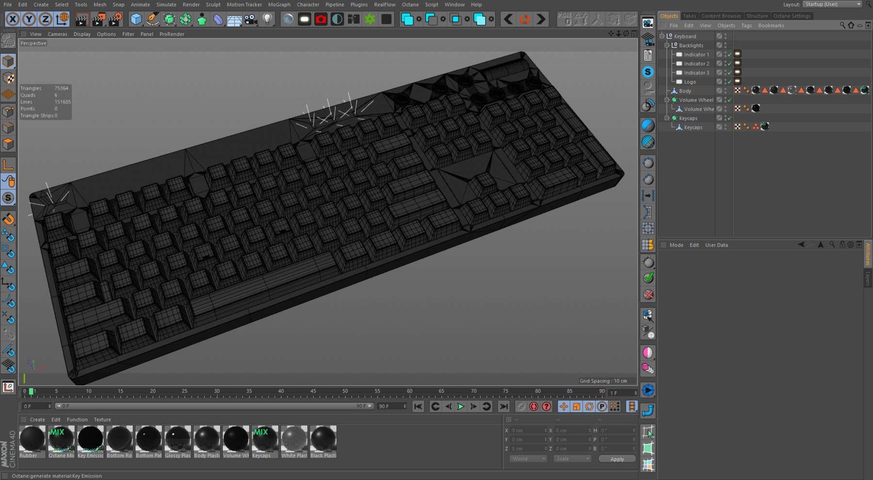 ArtStation - Wireless RGB Computer Keyboard 3D Model | Game Assets