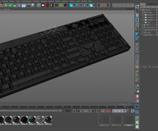 ArtStation - Wireless RGB Computer Keyboard 3D Model | Game Assets