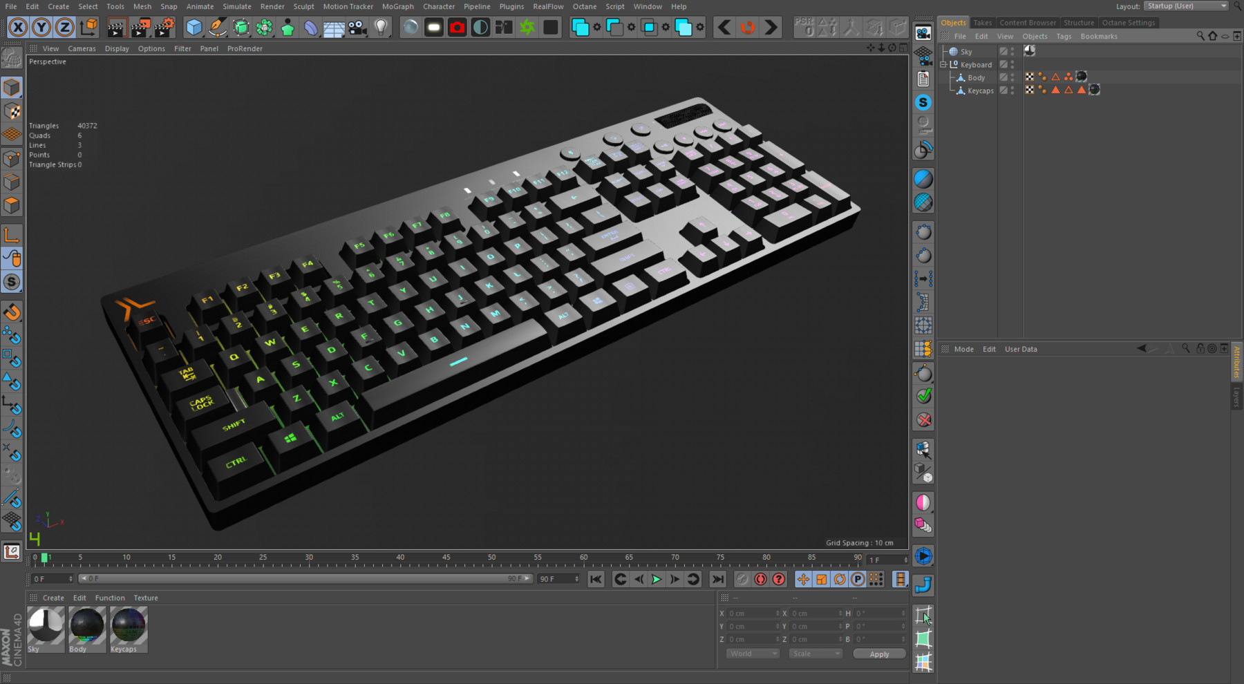 ArtStation - Wireless RGB Computer Keyboard 3D Model | Game Assets