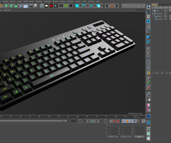ArtStation - Wireless RGB Computer Keyboard 3D Model | Game Assets