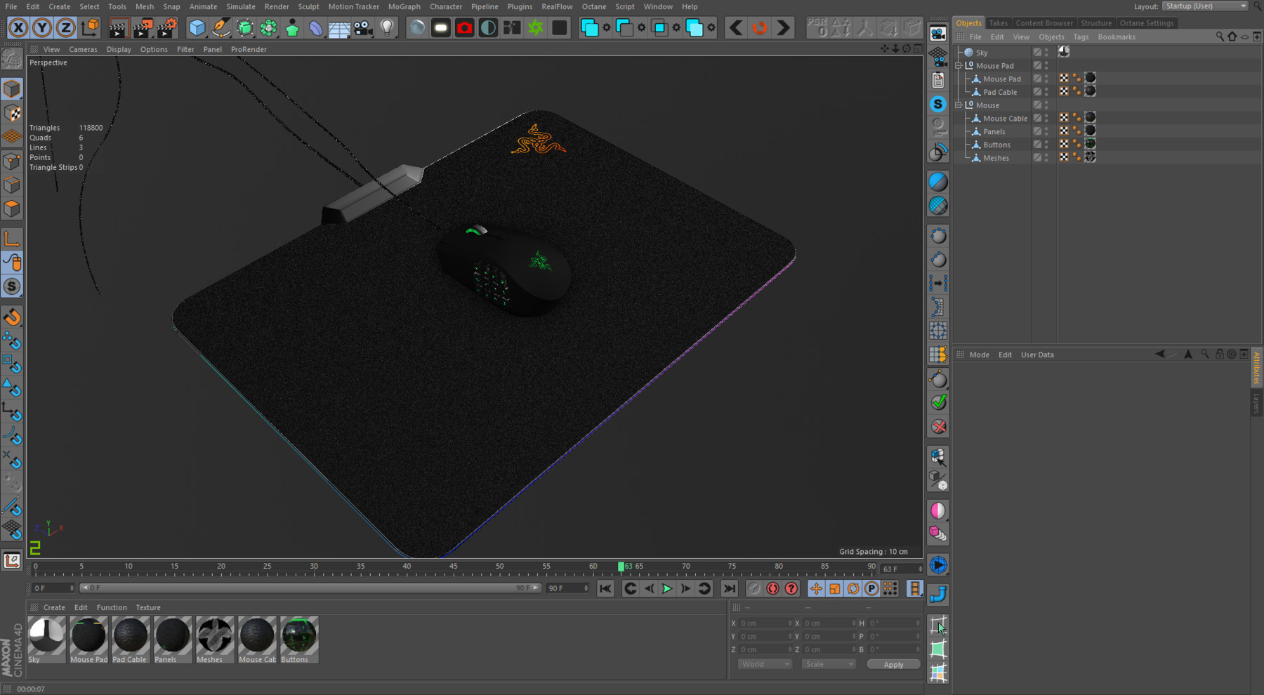 ArtStation - Razer Naga Chroma Firefly RGB Gaming Computer Mouse 3D ...
