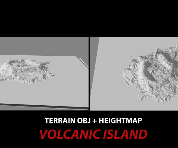 ArtStation - TERRAIN OBJ + HEIGHTMAP -- VOLCANIC ISLAND | Resources