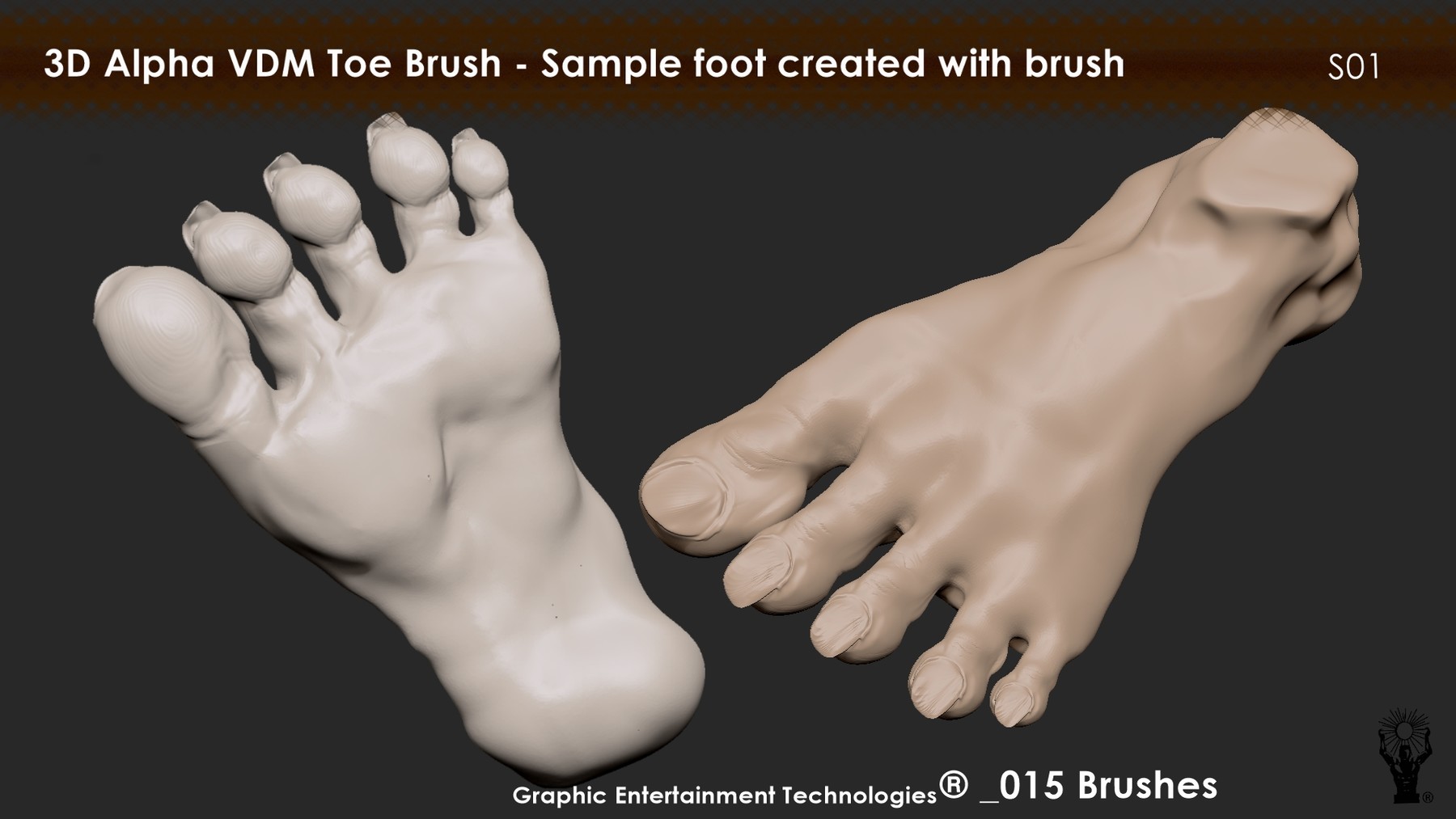 ArtStation - Toe Brush_15 3D alpha VDM brush for ZBrush | Brushes