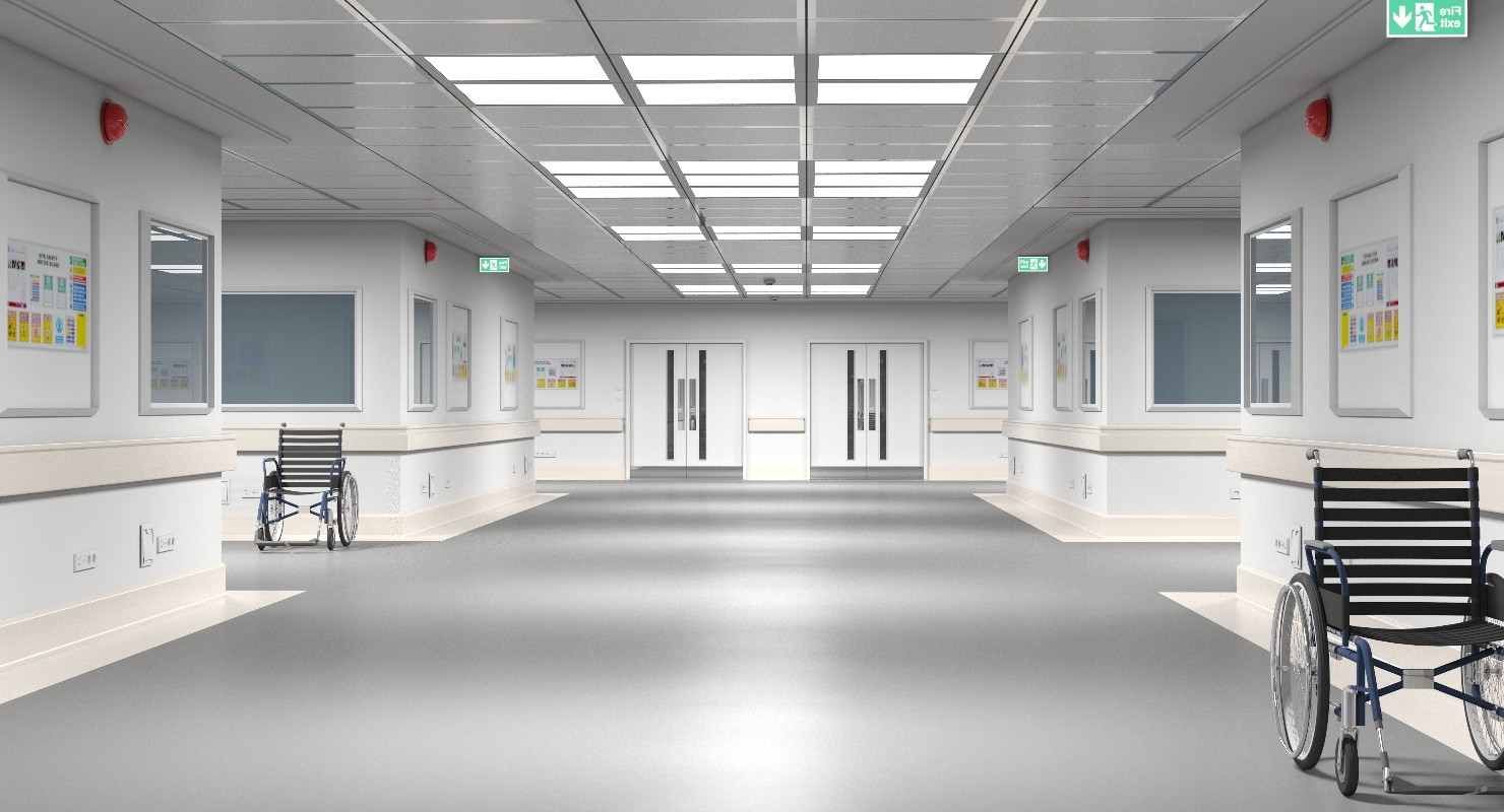 Giimann . - Hospital Hallway 4 Modular 3D Model
