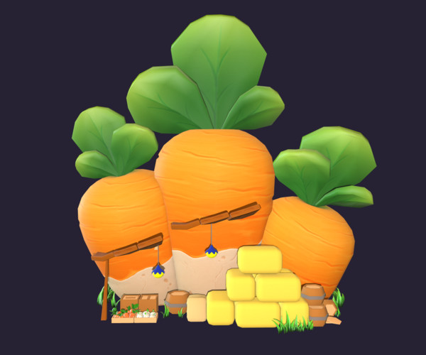 ArtStation - Asset - Cartoons - Background - House Carrot - 3D Models ...