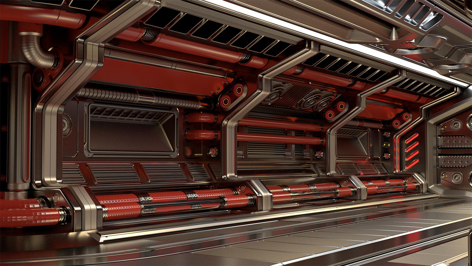ArtStation - Sci Fi Modular Corridor BASIC EDITION (3ds Max 2016, OBJ ...