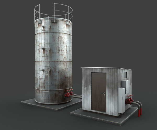 ArtStation - Rusted water tank | Game Assets