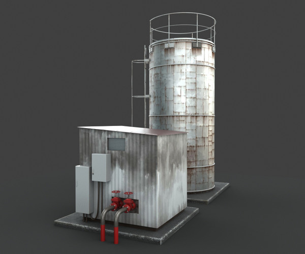 ArtStation - Rusted water tank | Game Assets