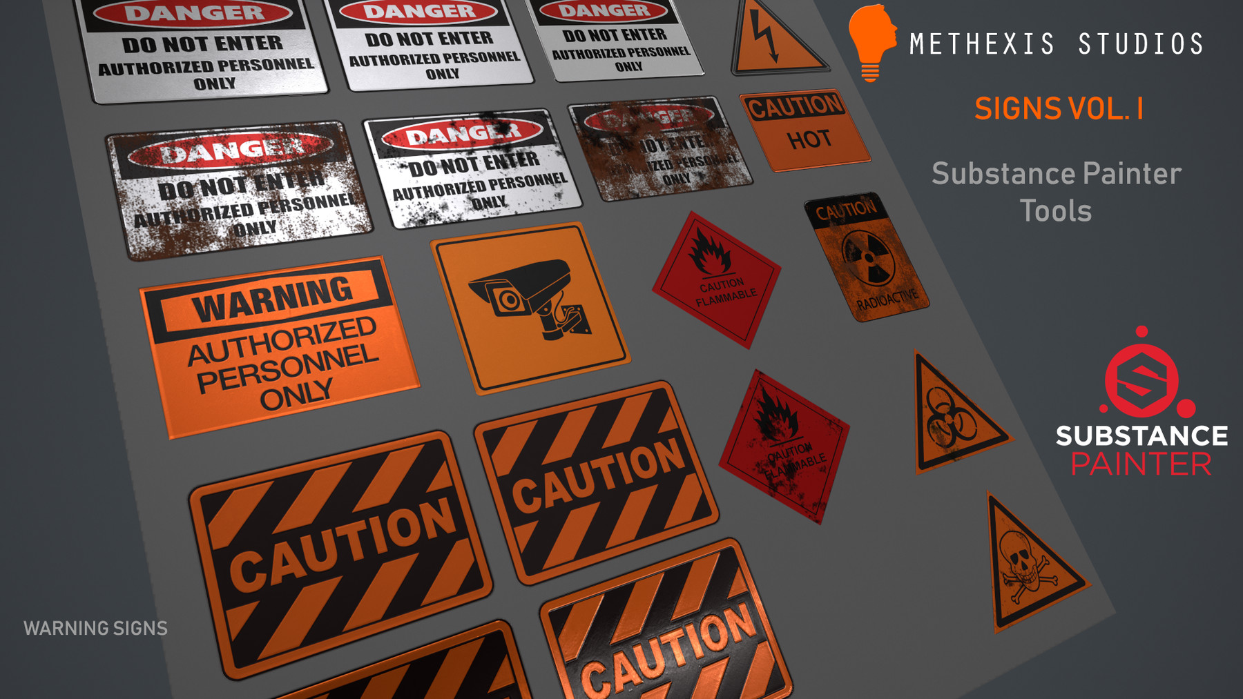 ArtStation - Sign Decals Volume I - Substance Painter Tools | Game Assets