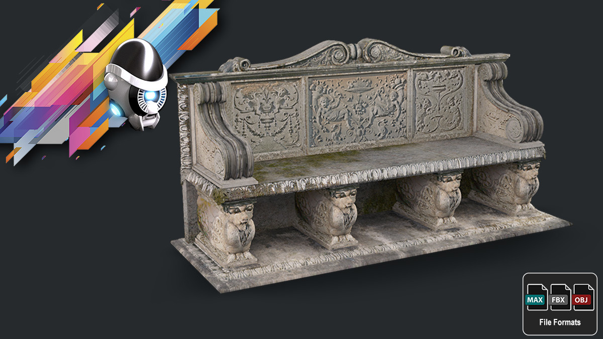 ArtStation - Antique Bench 3D Model | Resources