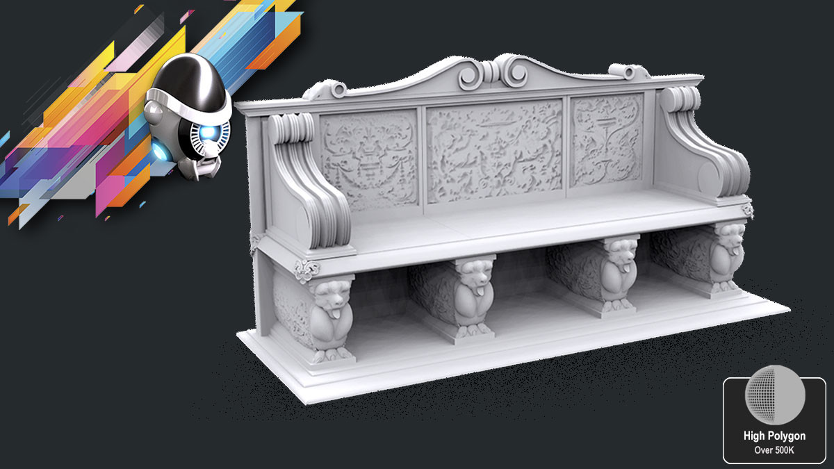 ArtStation - Antique Bench 3D Model | Resources