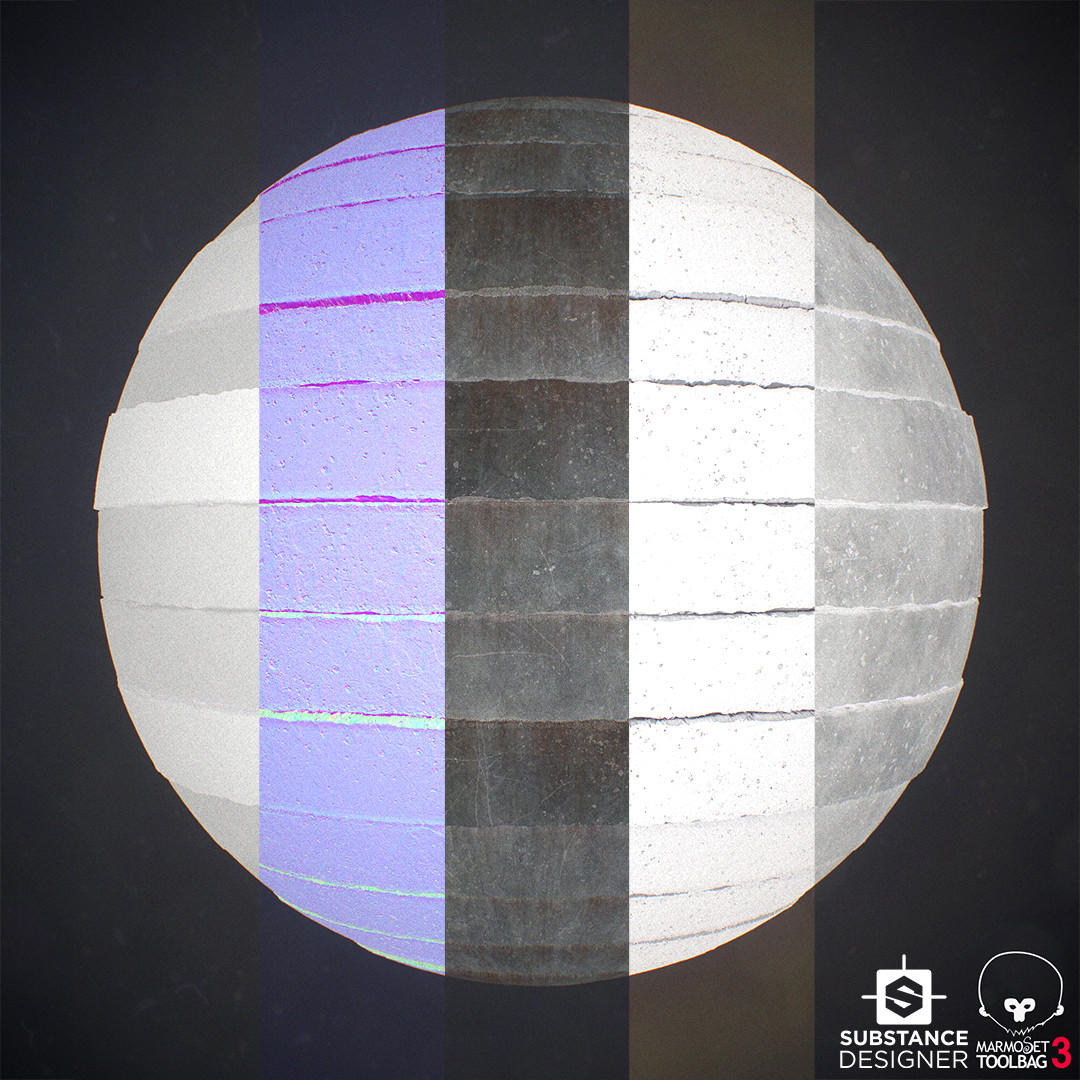 ArtStation - Layered Concrete - Substance Designer Material | Resources