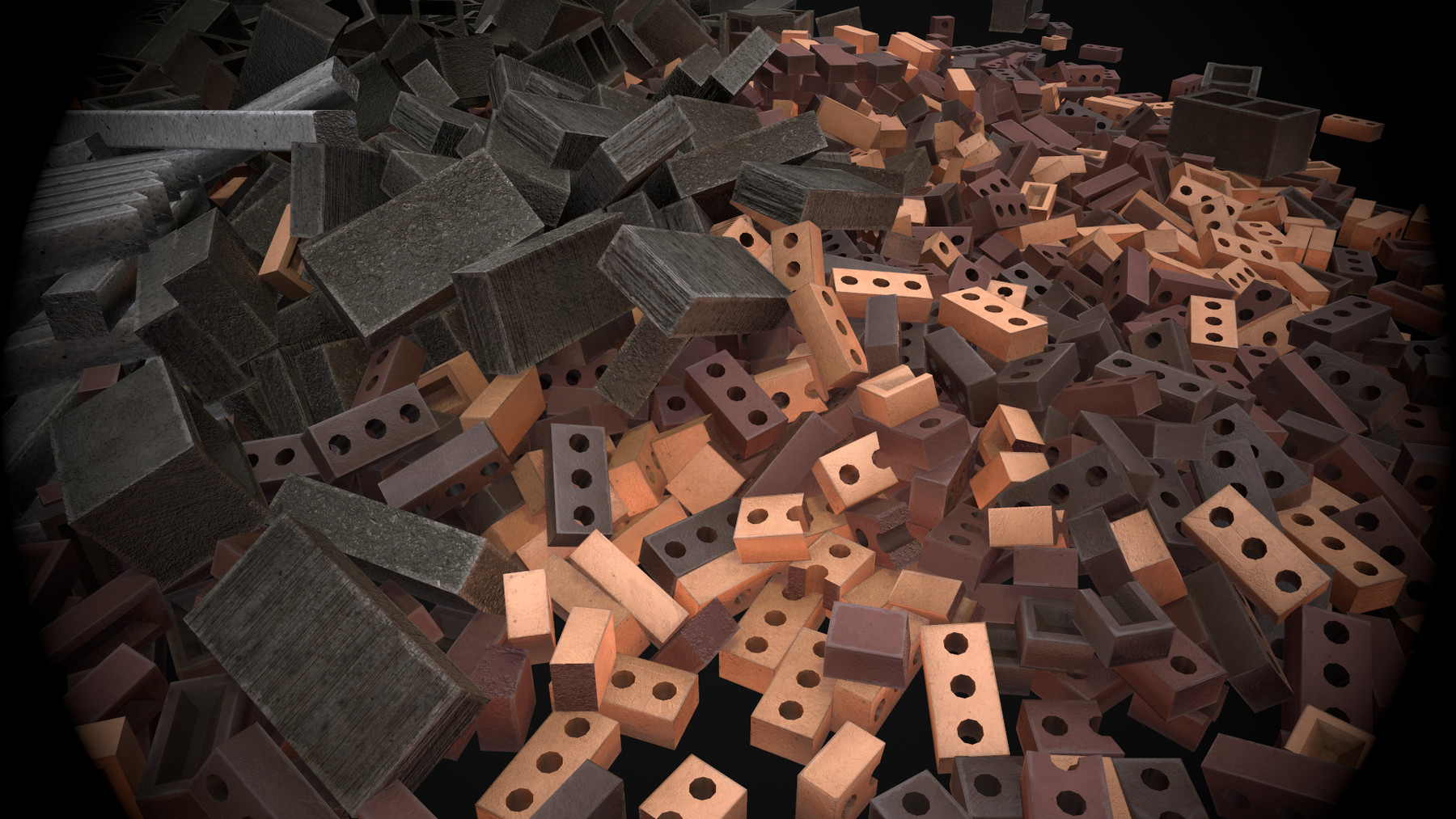 ArtStation - bricks, breeze (cinder) blocks and concrete construction ...