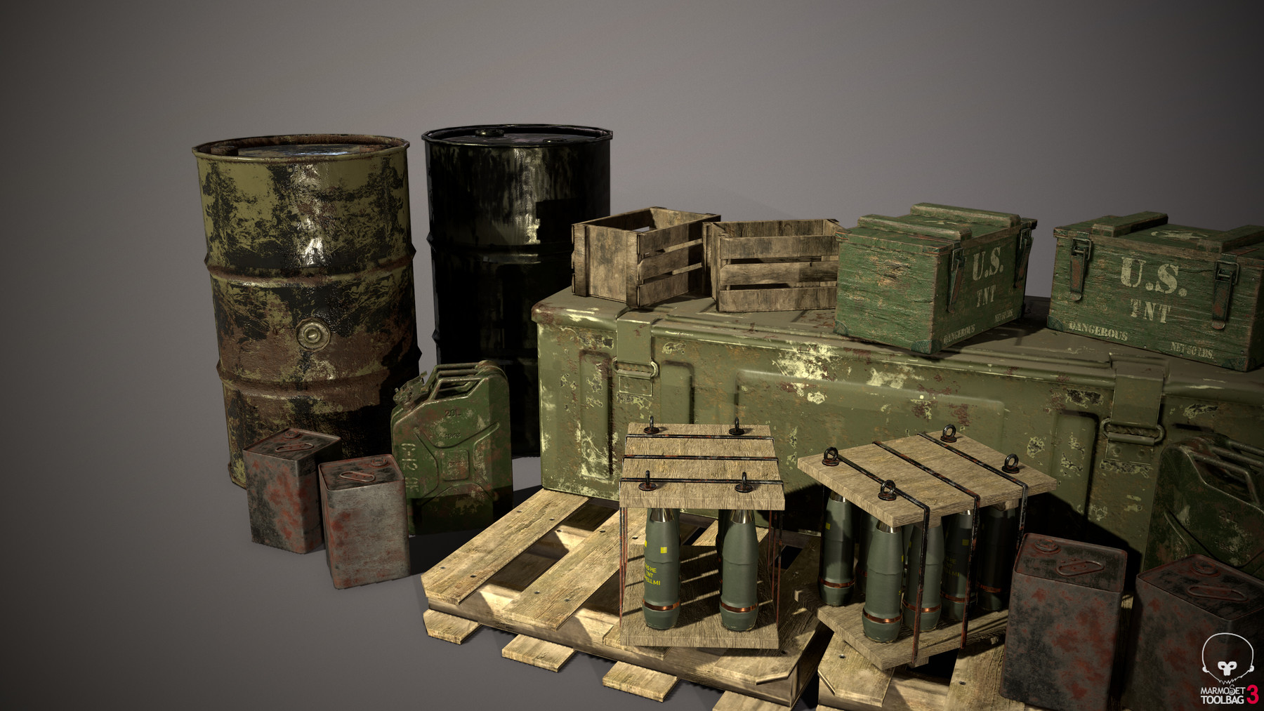 ArtStation - Crates and Barrels WW2 Style Volume 1 | Game Assets