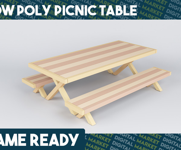 ArtStation - Picnic Table - Low Poly | Game Assets