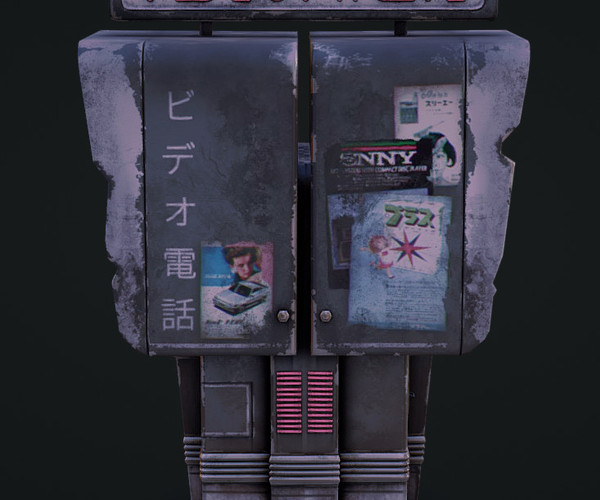 ArtStation - Cyberpunk Phone Booth | Game Assets