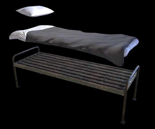 ArtStation - Old prison bed | Game Assets