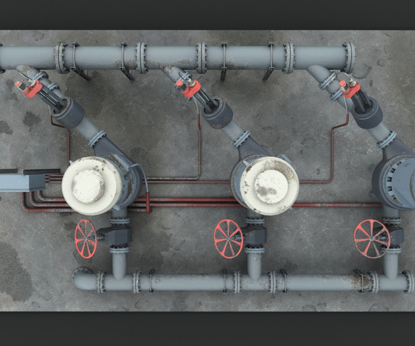 ArtStation - Machinery device. Pump station | Game Assets
